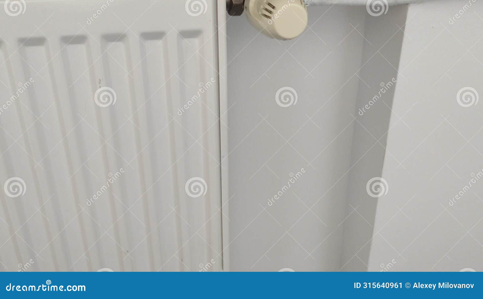 Heating Battery and Valves for Adjusting Inlet and Return Flow Stock ...