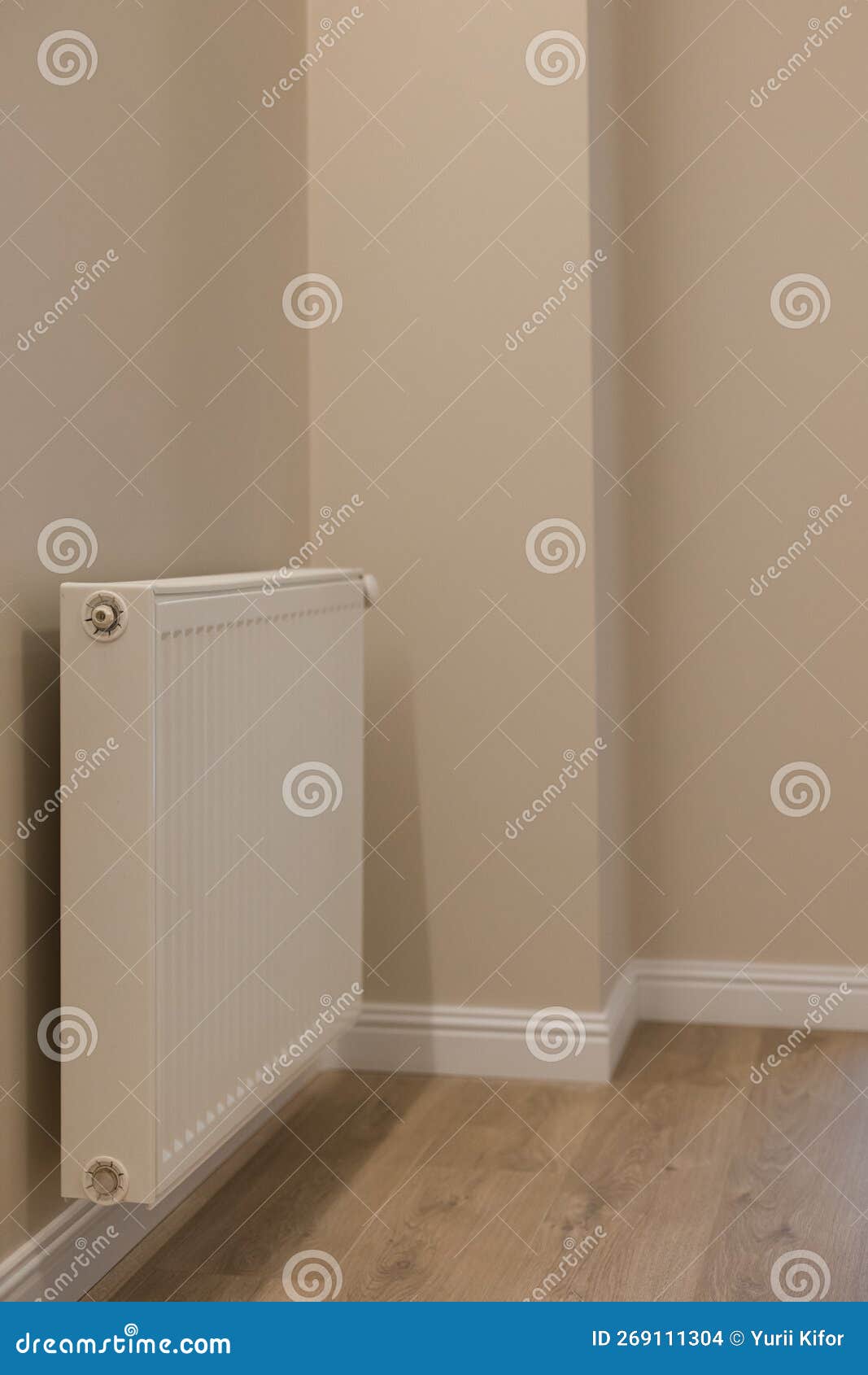 Heating Battery on the Wall in the Interior of the Apartment Stock ...