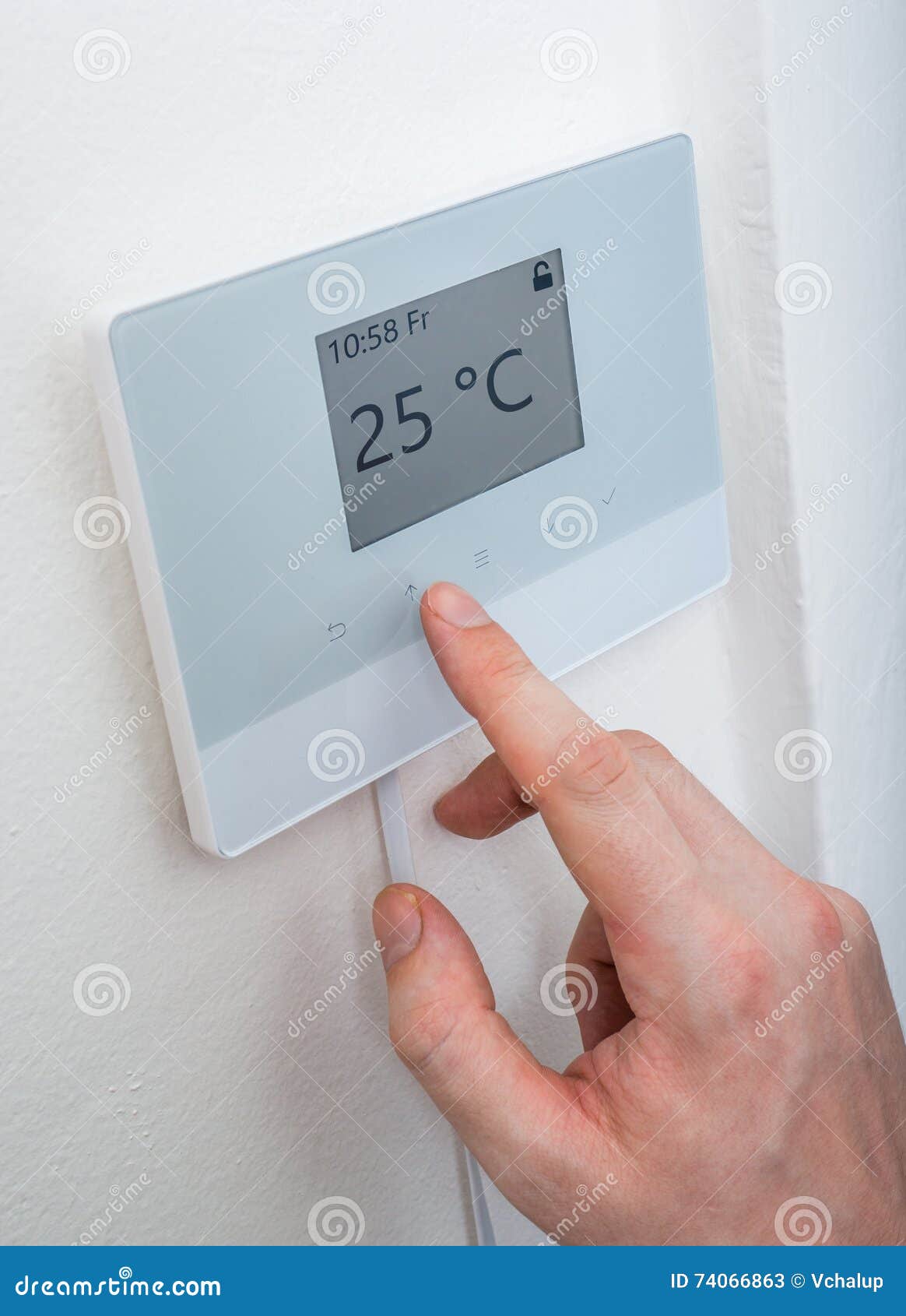 Thermostat, Control Panel On An Electric White Radiator. Detail ...