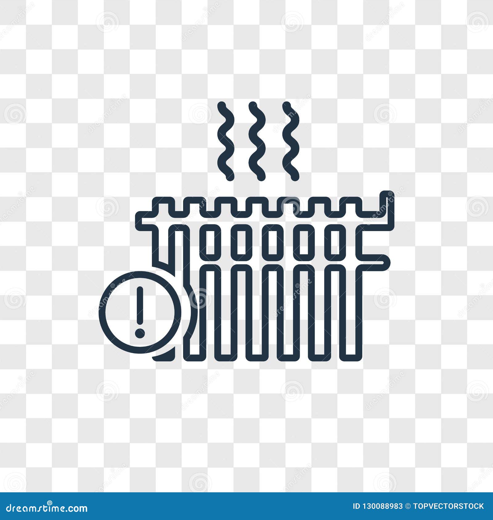 Heating Concept Vector Linear Icon Isolated on Transparent Background ...