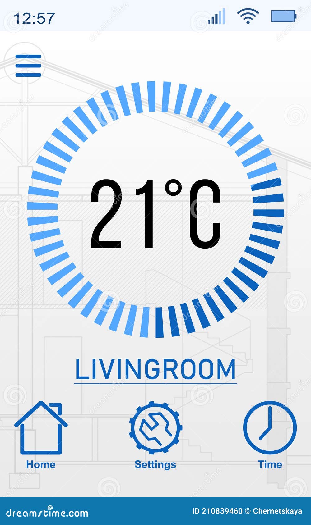 Heating Control System. Application Displaying Temperature in House ...