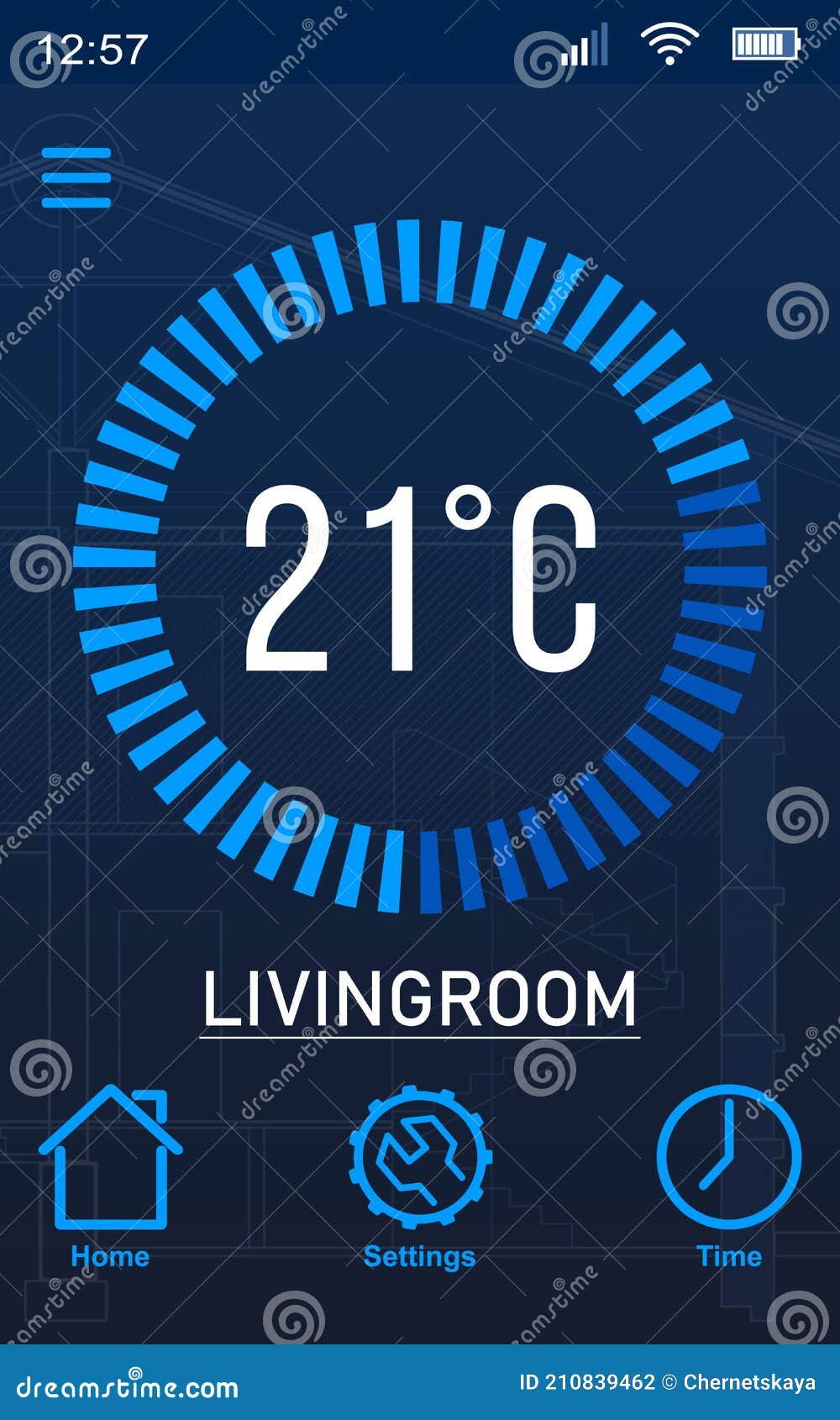 Heating Control System. Application Displaying Temperature in House ...