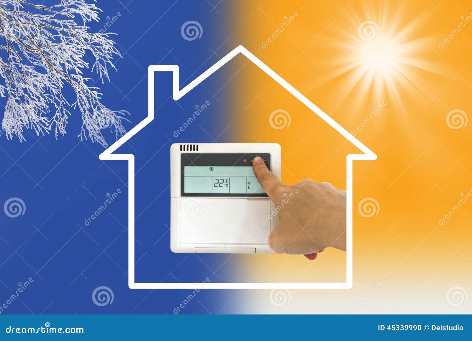 Heating and Cooling Air Conditioner Stock Illustration - Illustration ...