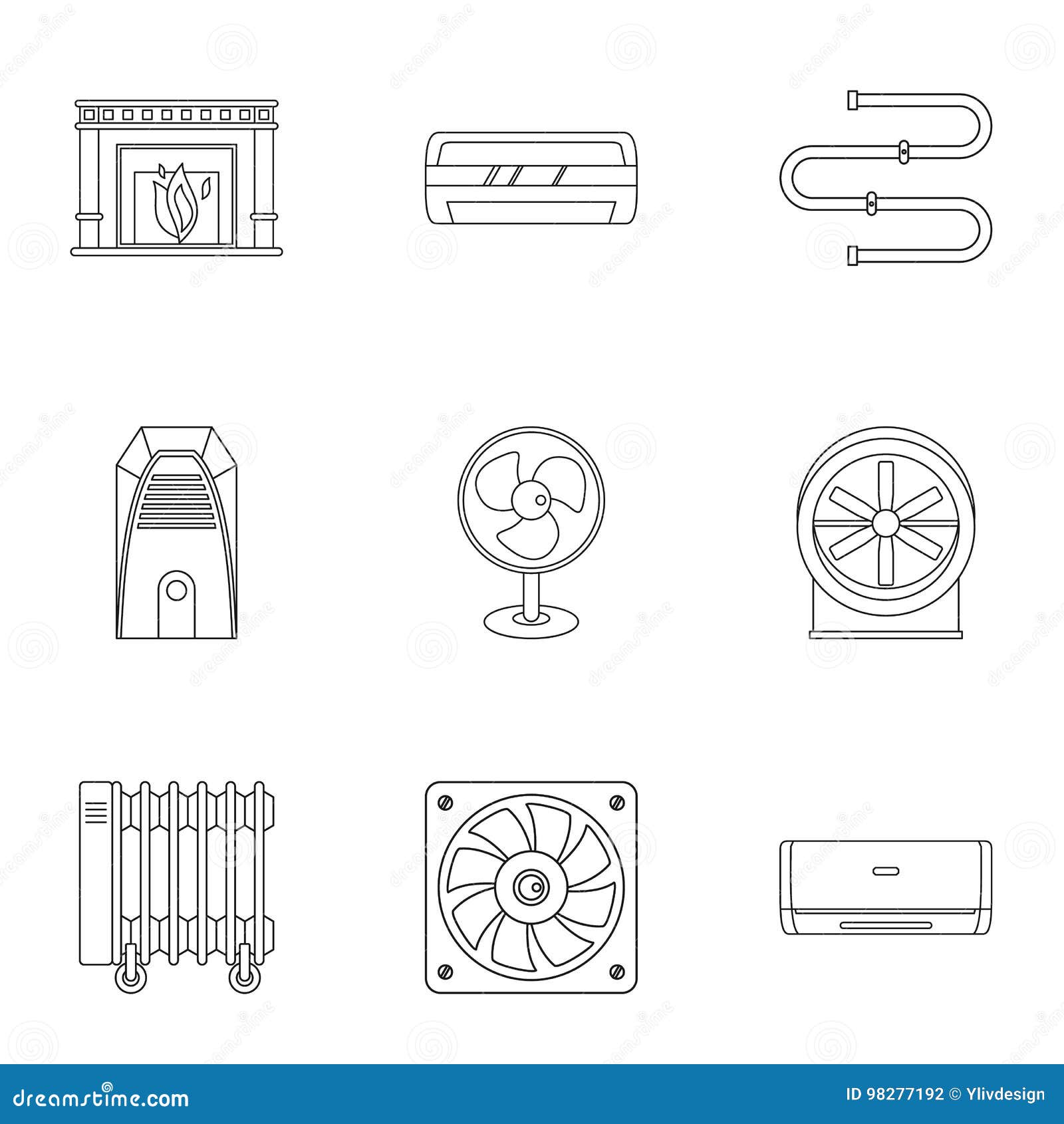 Air Cooling Outline Vector Icon. Thin Line Black Air Cooling Icon, Flat ...