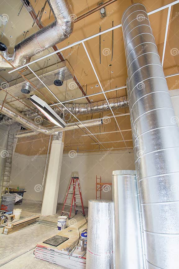 Heating and Cooling Duct Work Stock Image - Image of drywall, hvac ...