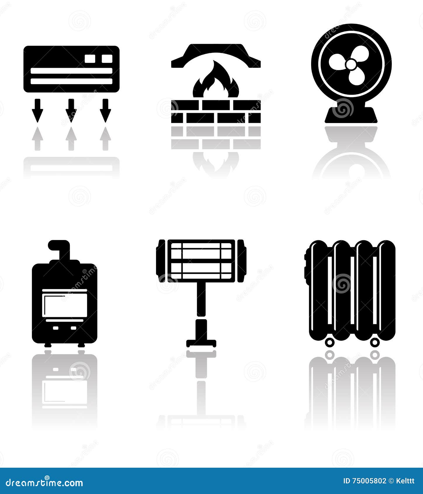 Cooling Fan Icons. Cool Fans Vector Symbols, Electrical Air Industry ...