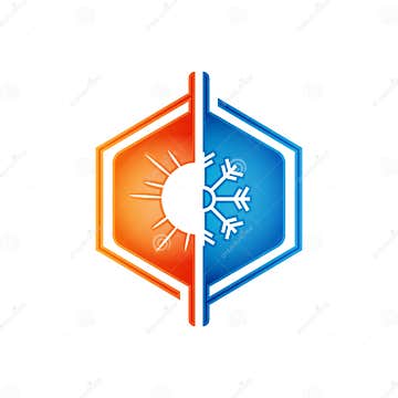 Heating and Cooling Logos Design Vector Image Stock Vector ...