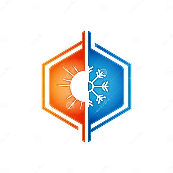 Heating and Cooling Logos Design Vector Image Stock Vector ...