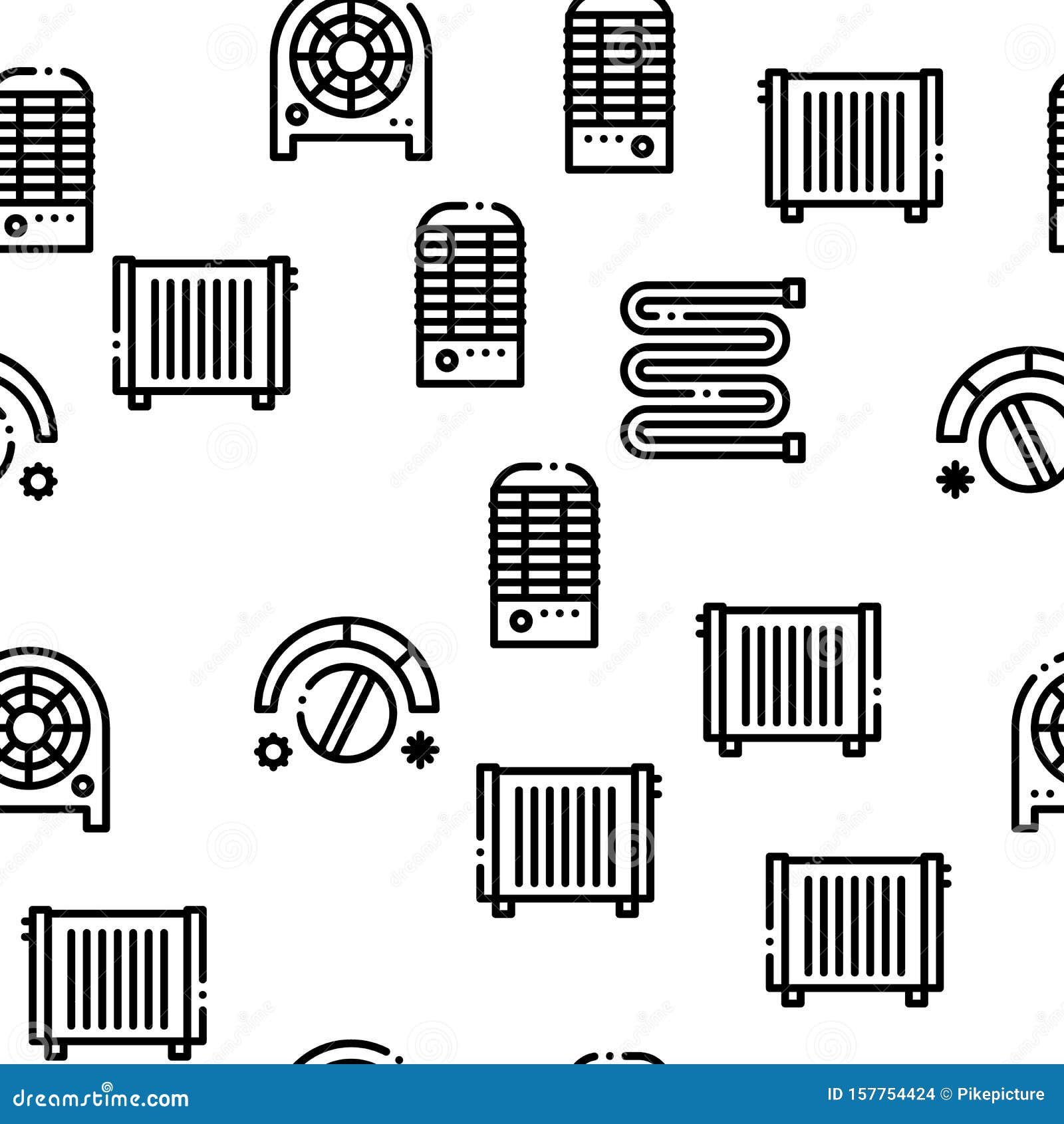 Heating and Cooling Seamless Pattern Vector Stock Vector - Illustration ...