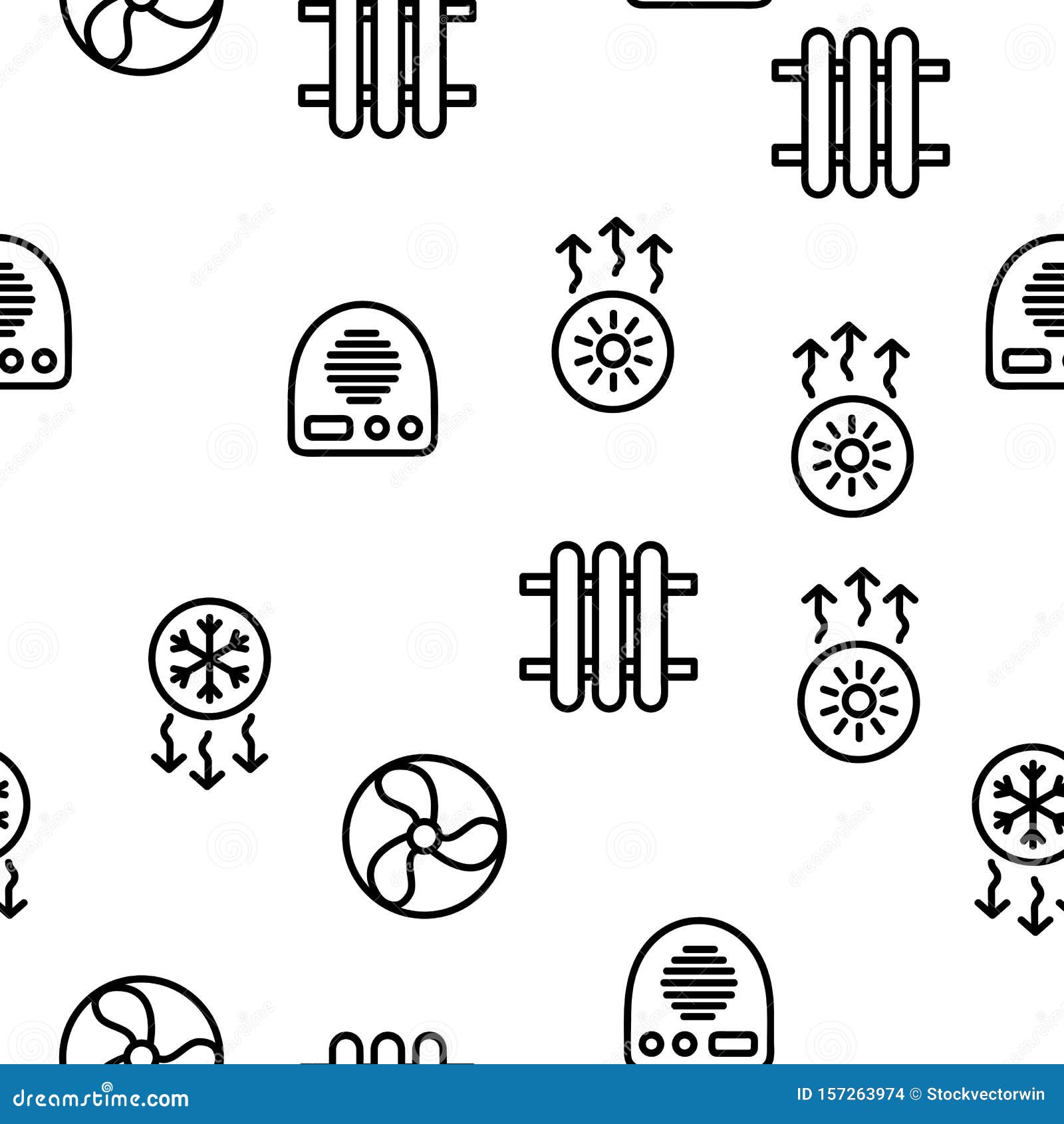 Heating and Cooling System Vector Seamless Pattern Stock Vector ...