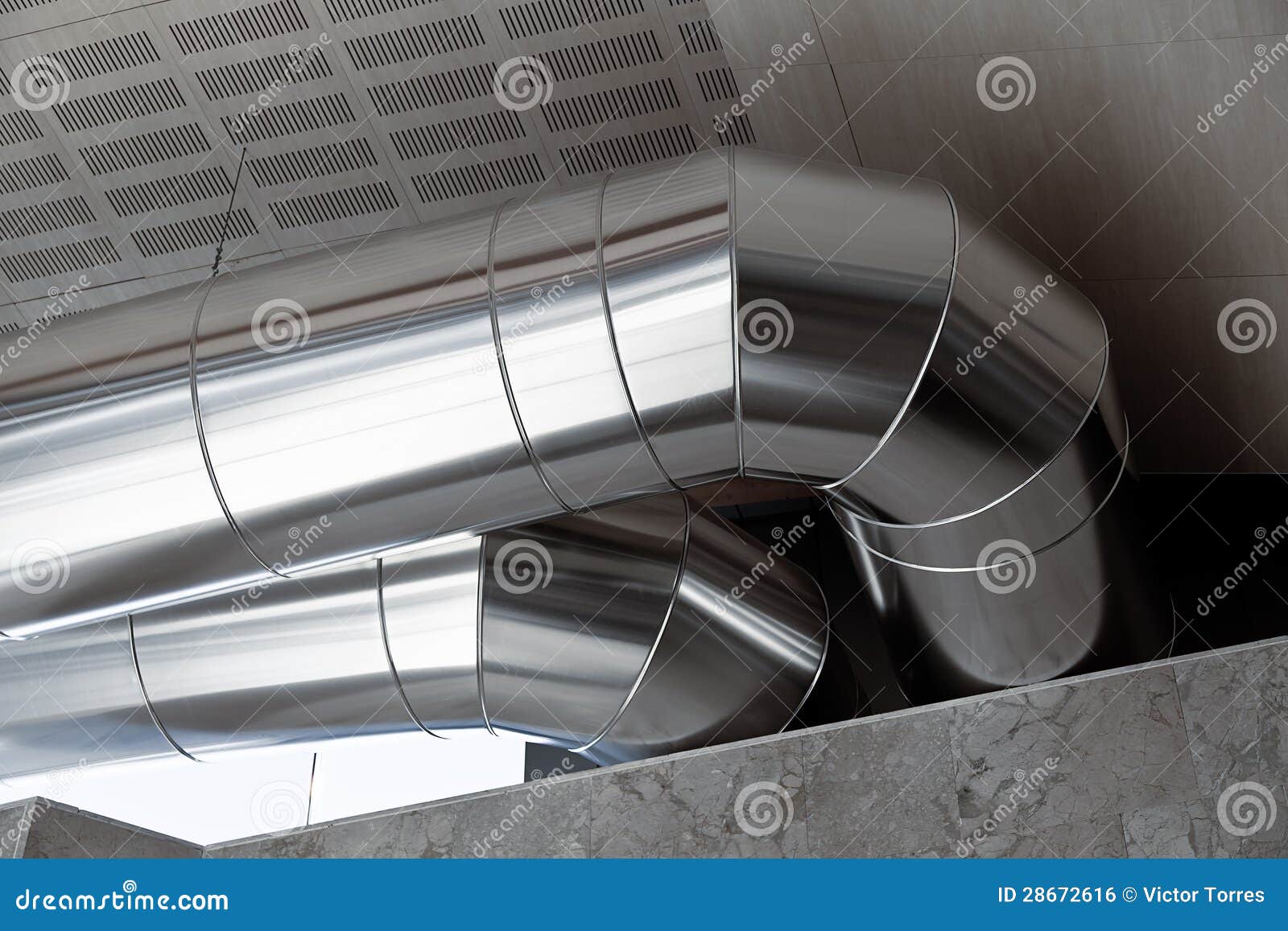 Heating Ducts stock photo. Image of aluminum, flow, detail - 28672616