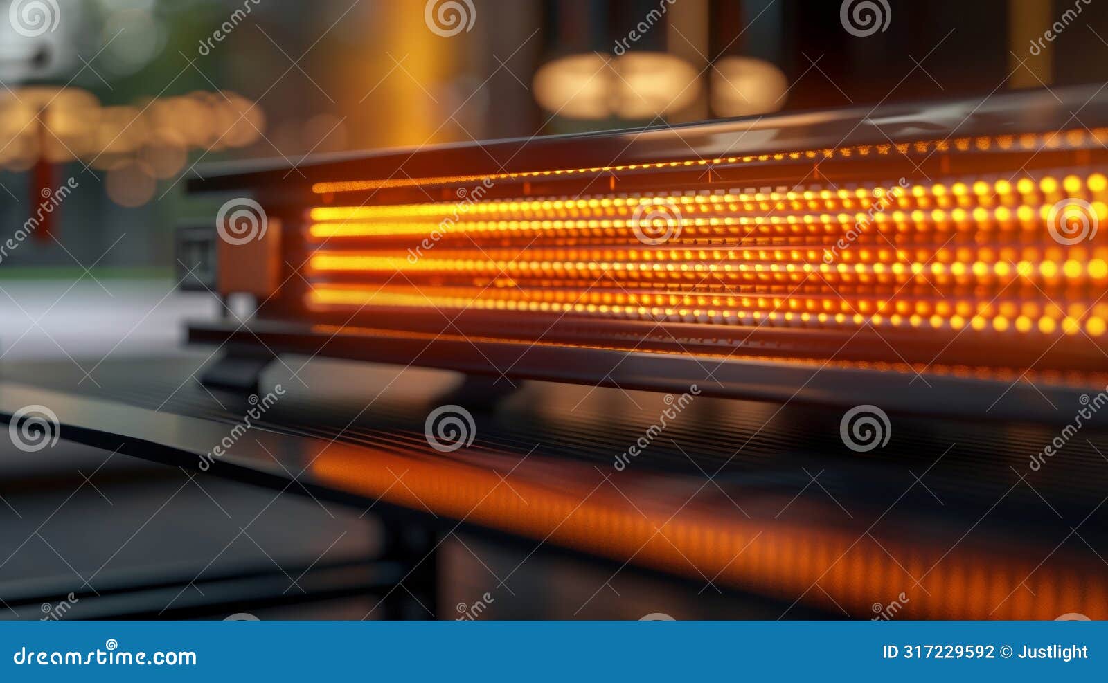 The Heating Element of a Halogen Heater Made Up of Multiple Horizontal ...