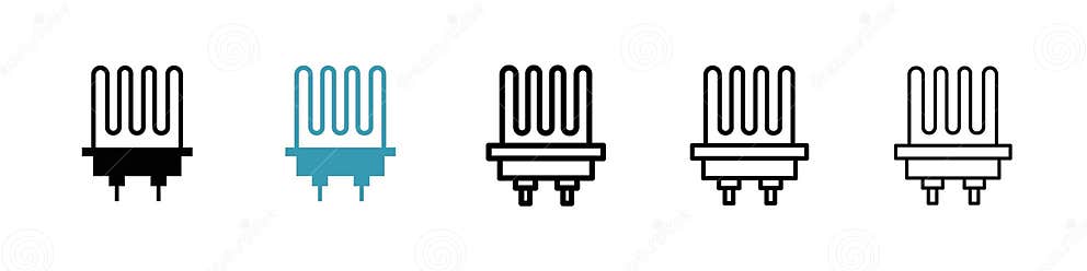 Heating Element Icon Vector Set on White Background Stock Vector ...