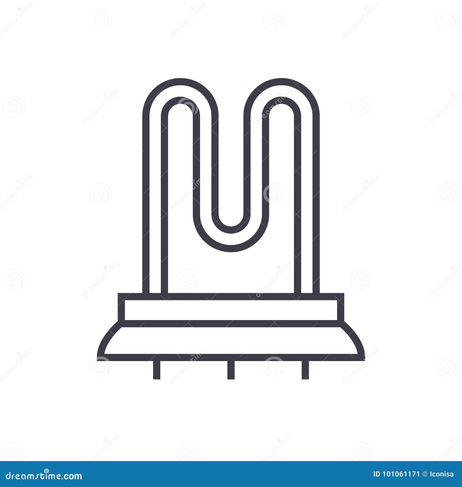 Heating Element Vector Line Icon, Sign, Illustration on Background ...