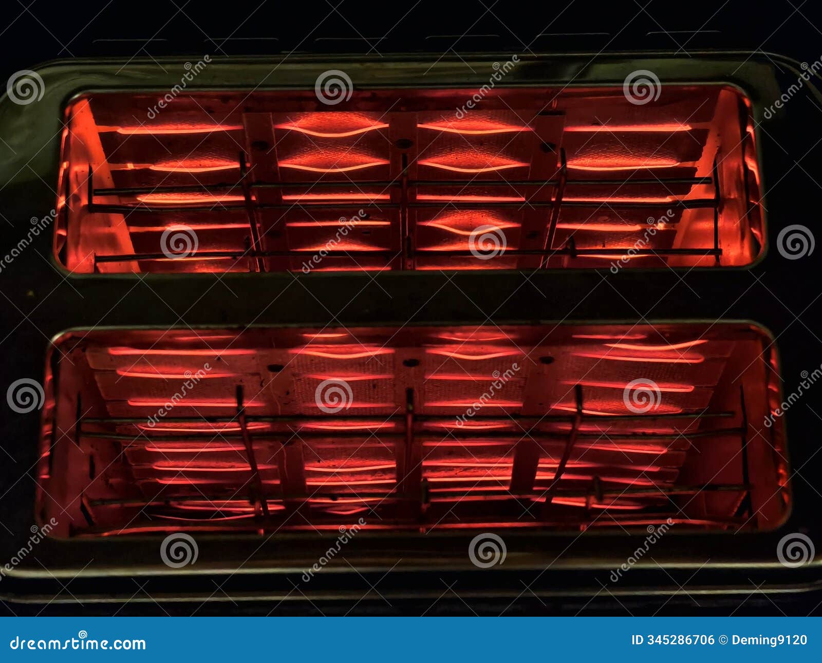 Heating Element Wires of a Bread Toaster Glowing Red Hot Stock Photo ...