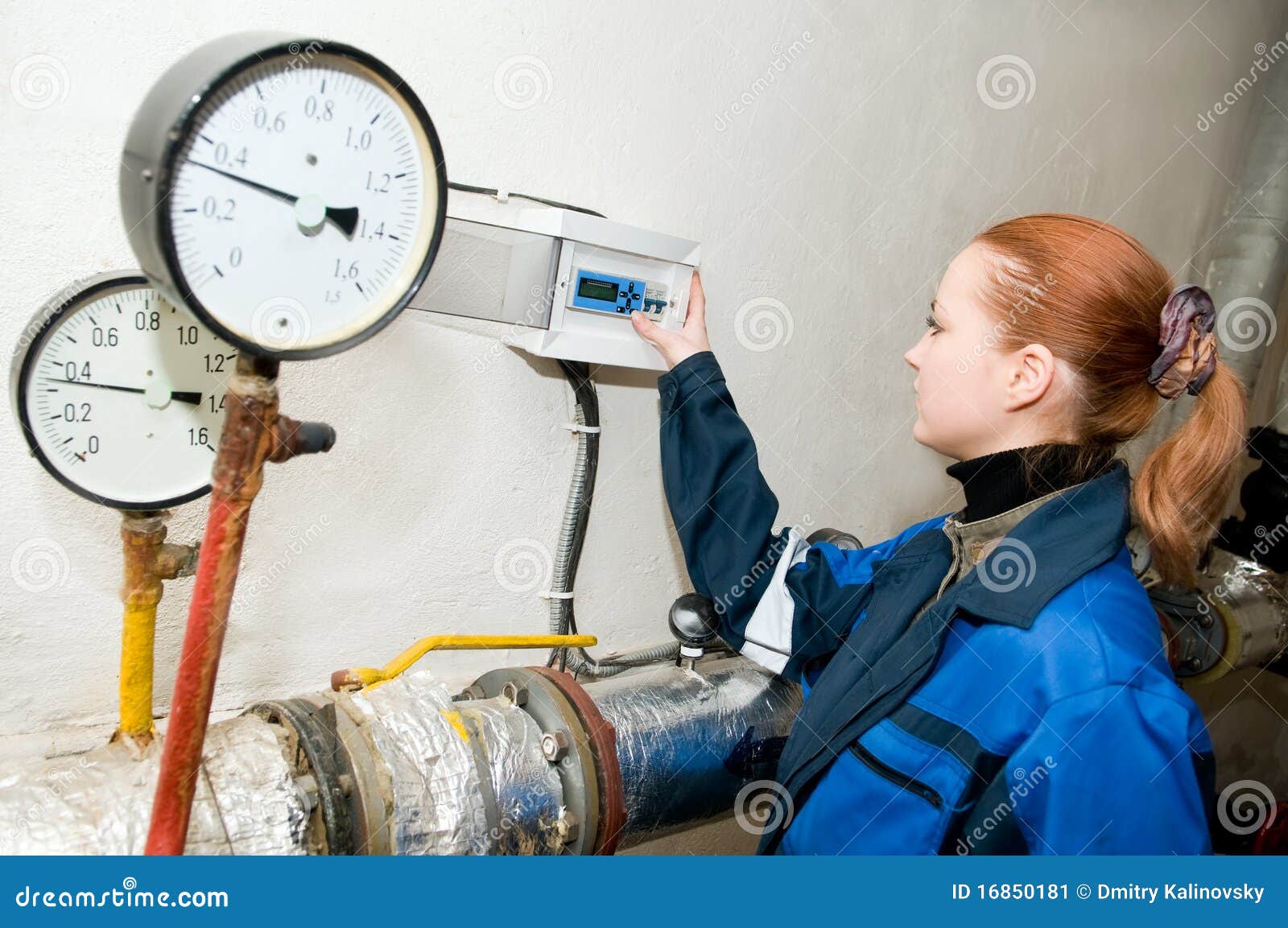 Heating Engineer in Boiler Room Stock Image - Image of pressure, jolly ...