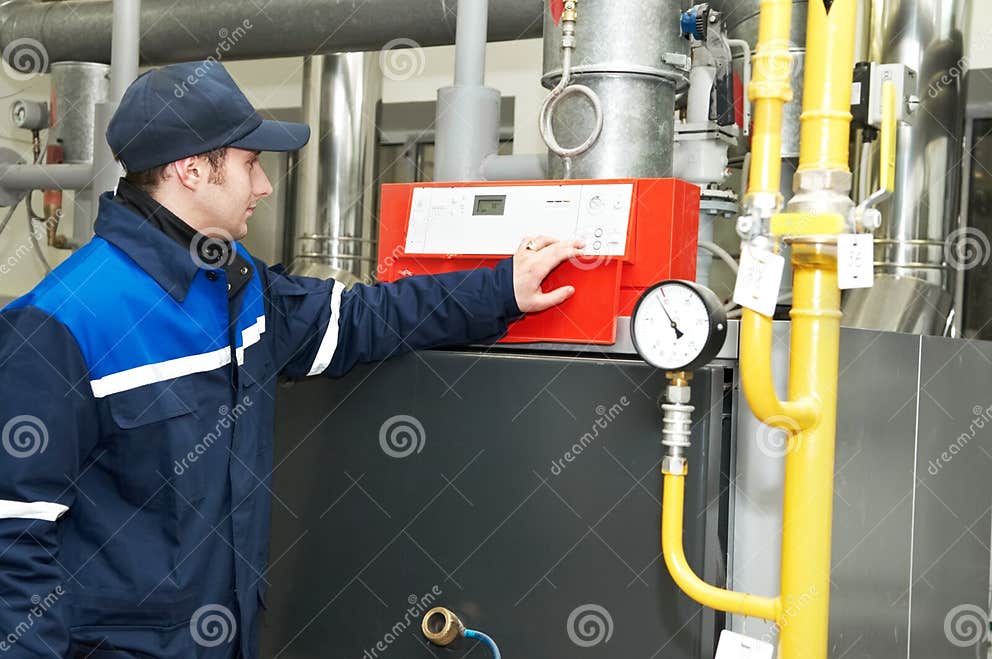 Heating engineer repairman stock photo. Image of room - 20180240