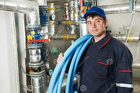 Heating engineer repairman stock photo. Image of pipeline - 20327546