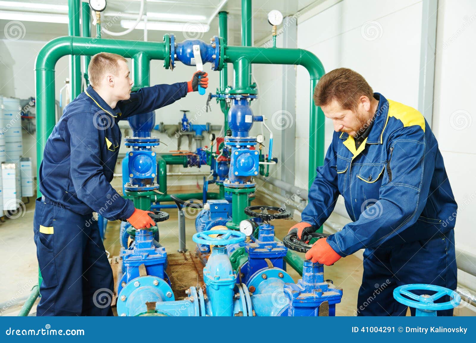 Heating Engineer Repairman in Boiler Room Stock Image - Image of ...