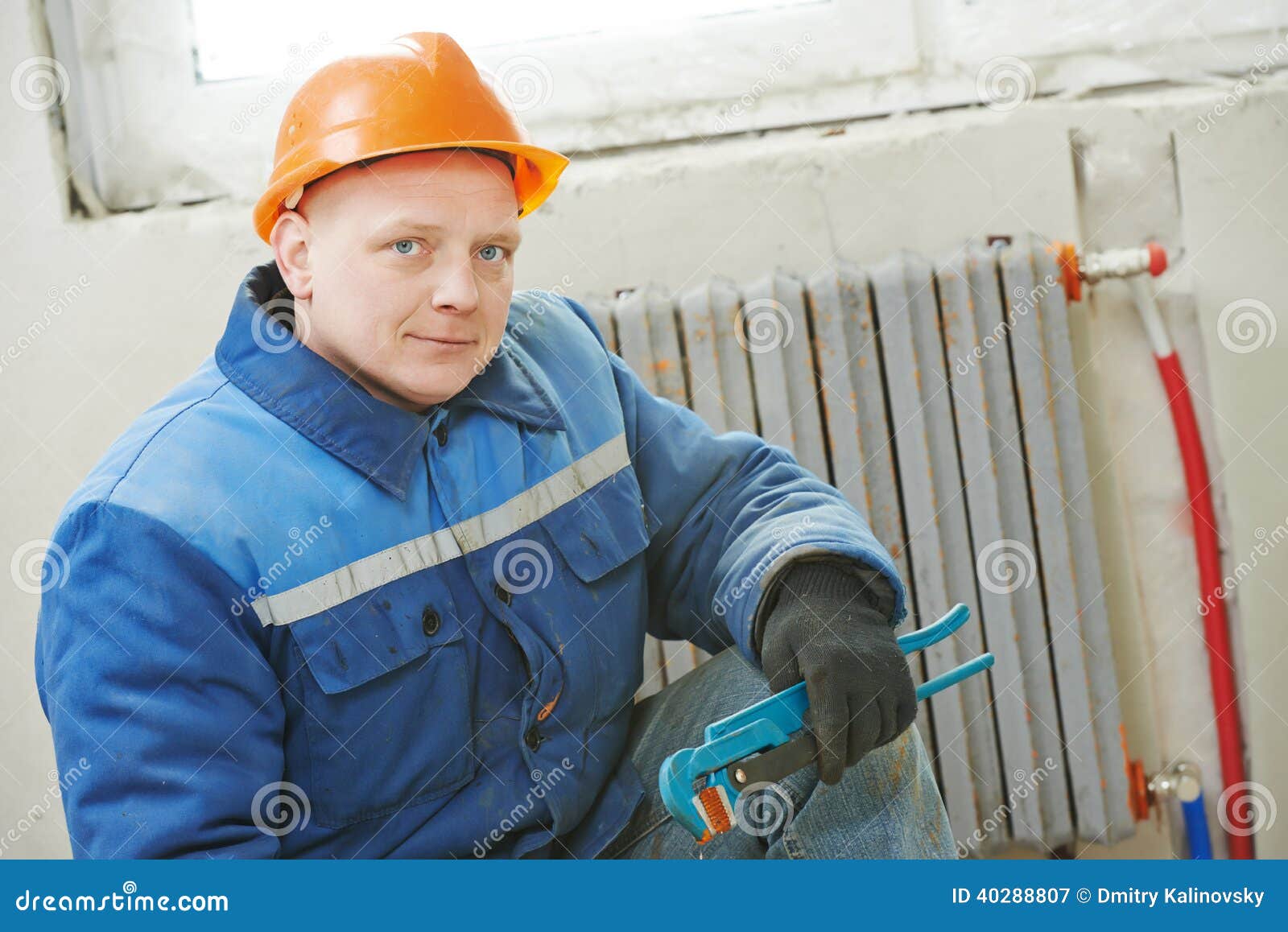 Heating engineer repairman stock image. Image of faucet - 40288807