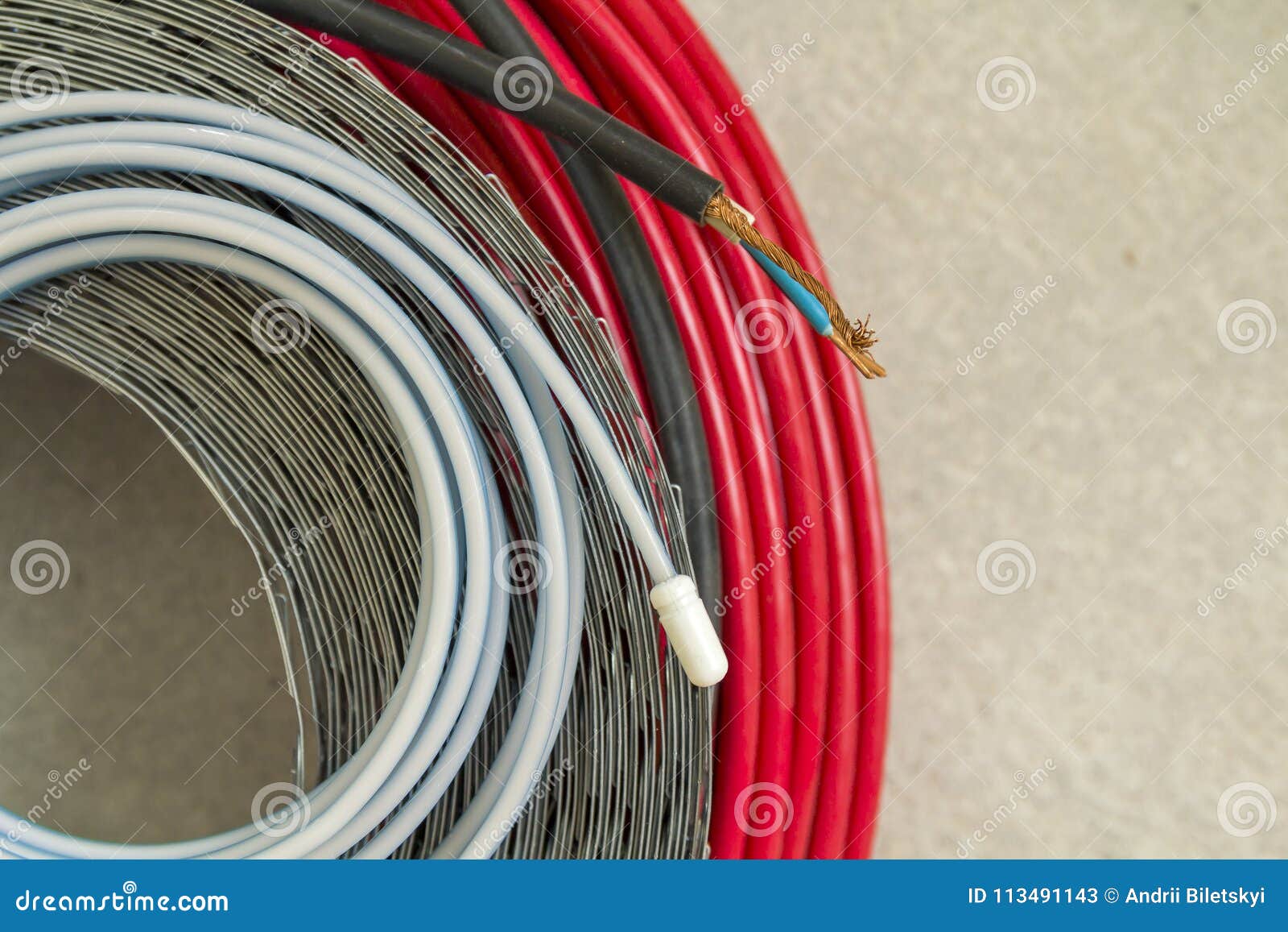 Heating Floor System Wires and Cables. Renovation and Construction ...