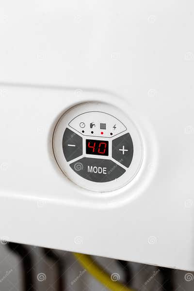 Heating Gas Boiler Control Panel Detail Stock Image - Image of fired ...