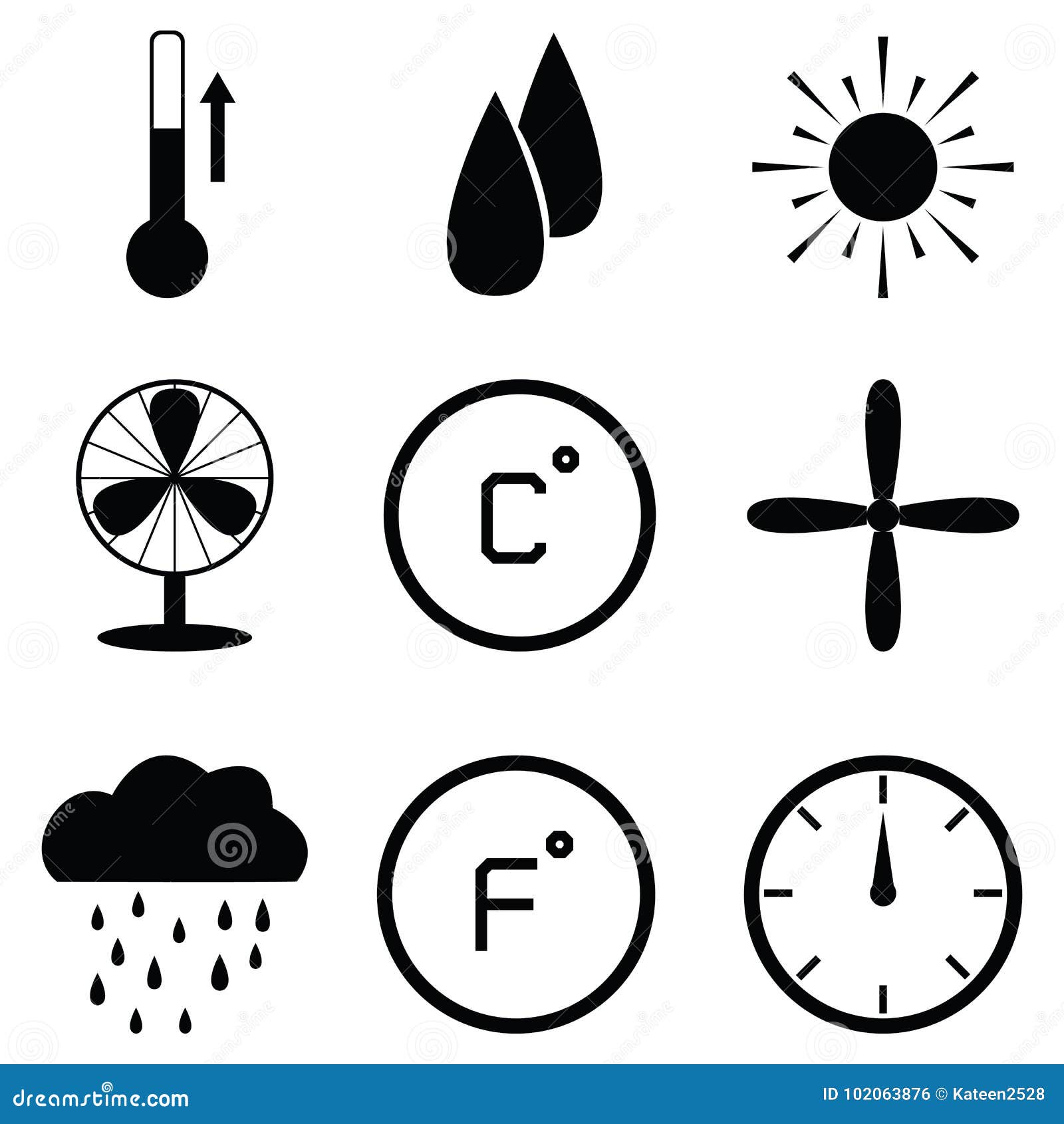 Heating icon set stock vector. Illustration of line - 102063876