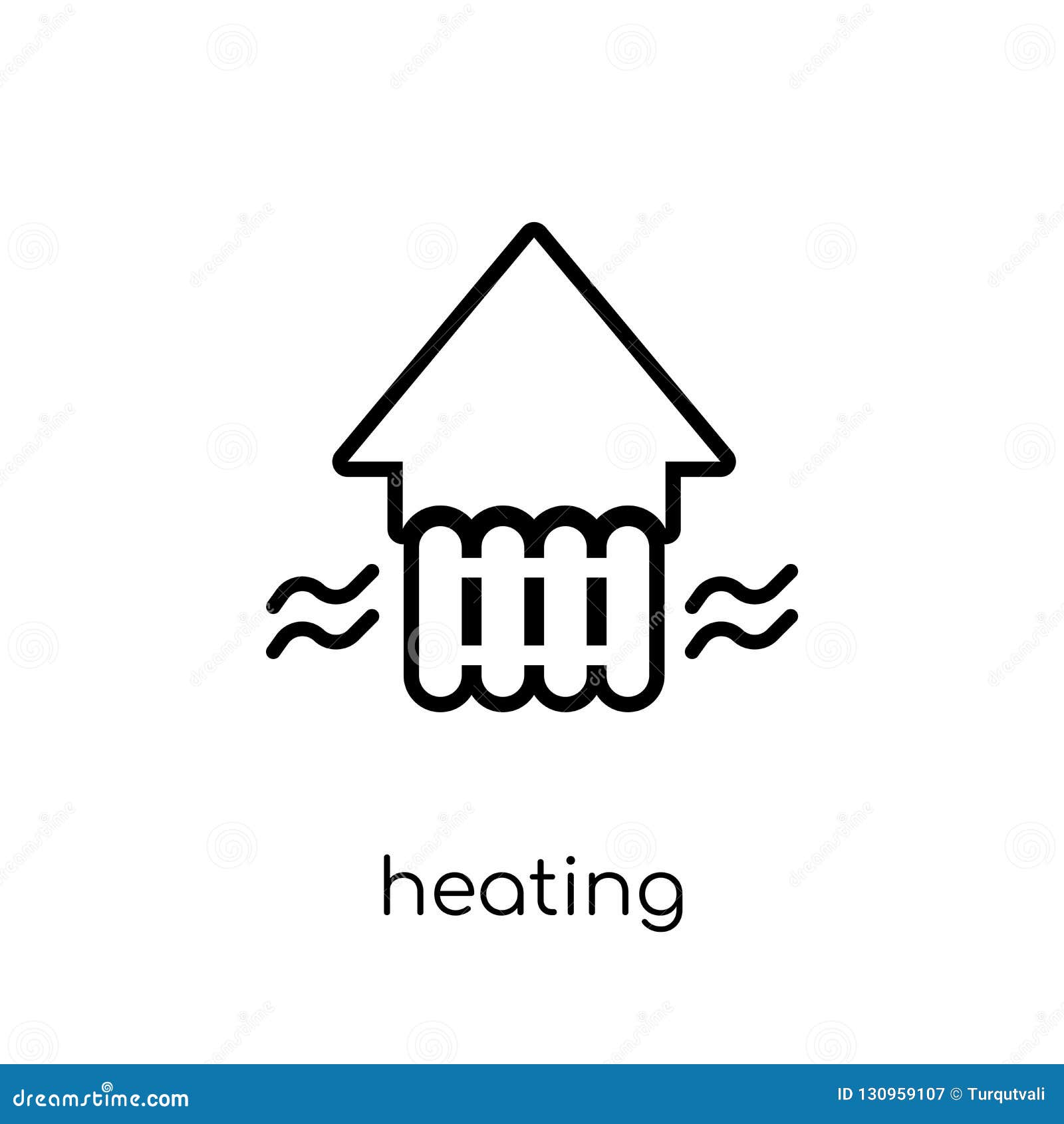Heating Icon. Trendy Modern Flat Linear Vector Heating Icon on W Stock ...