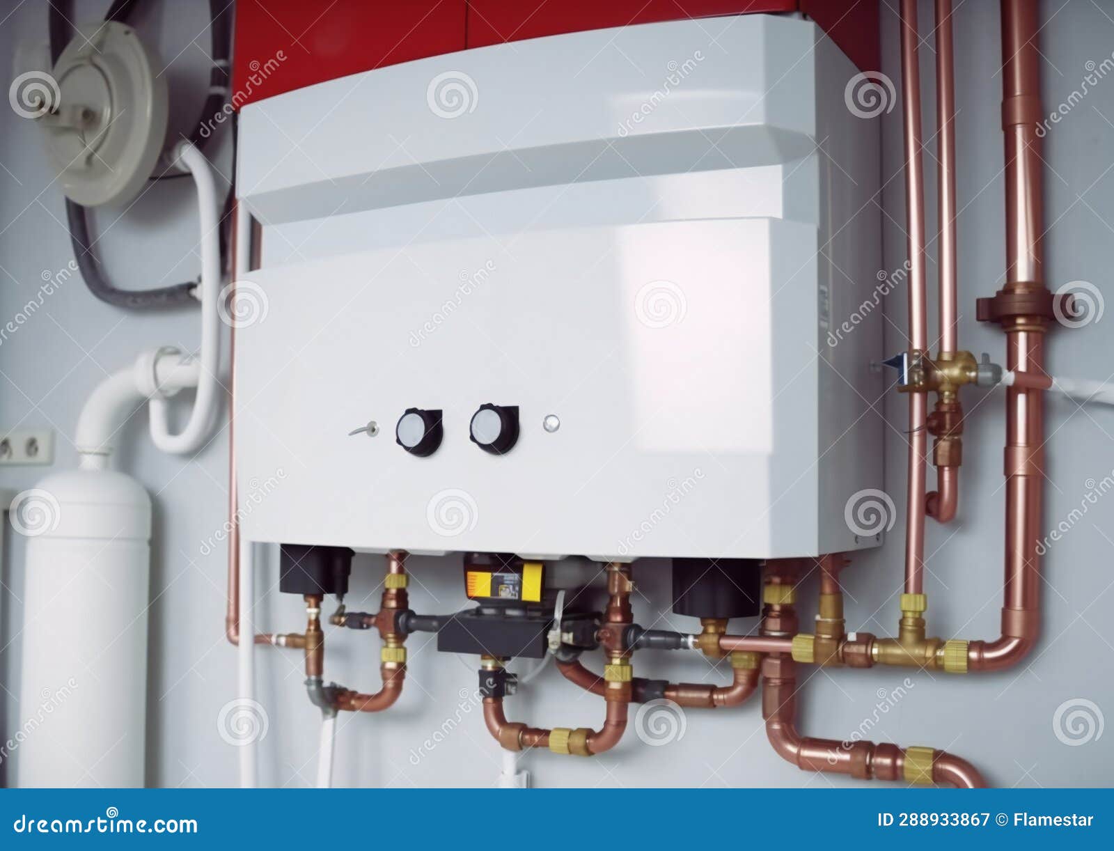 Heating Installation and Central Boiler Heating System on Wall Stock ...