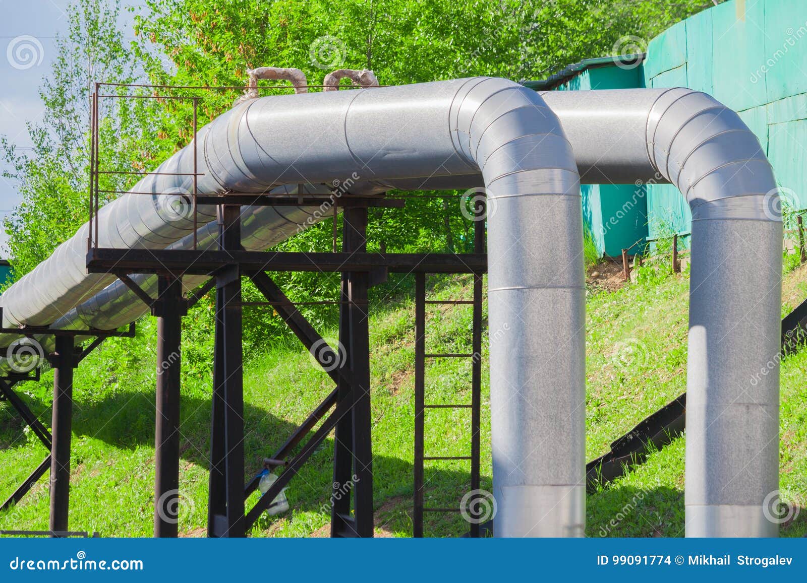 Heating Main Pipes in the City Stock Photo - Image of line, municipal ...