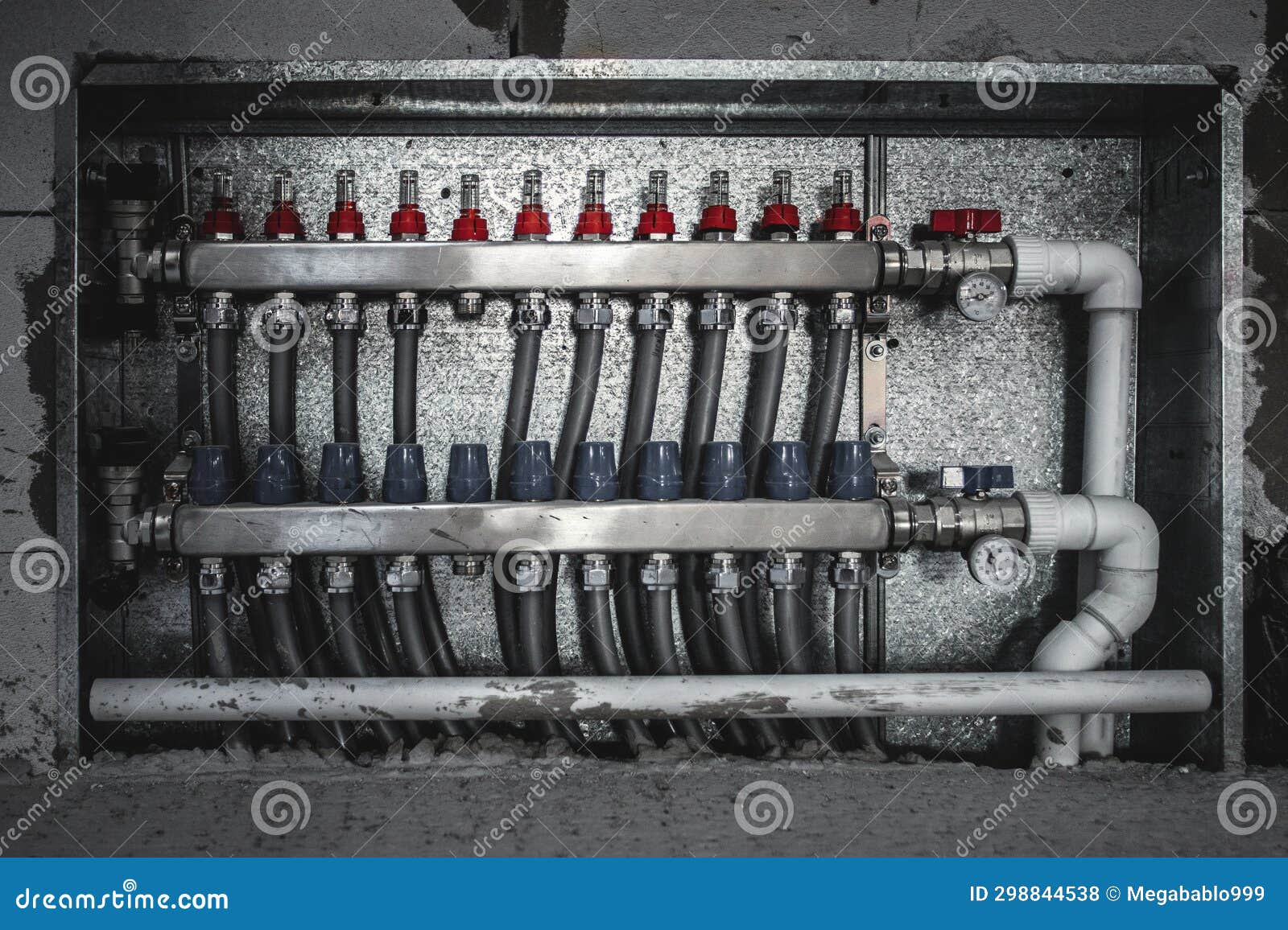 Manifold Installed In The Cab Of Conduction Of An Old Steam Locomotive ...
