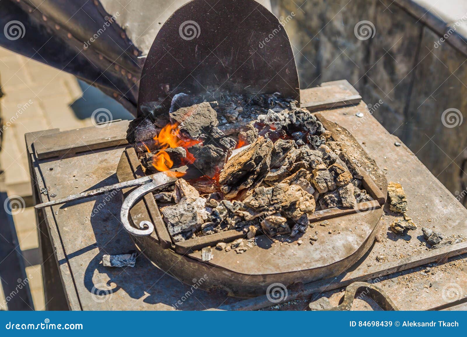 Heating of the Metal in the Forge on the Coals Stock Image - Image of ...