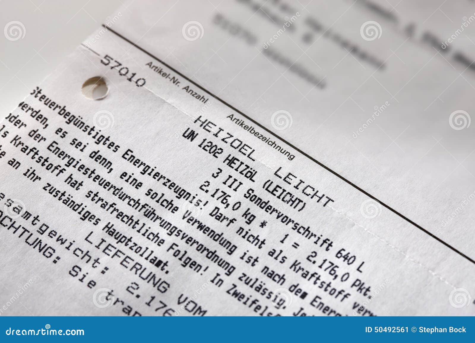 Heating Oil Bill, Elevated View Editorial Photo - Image of paper ...