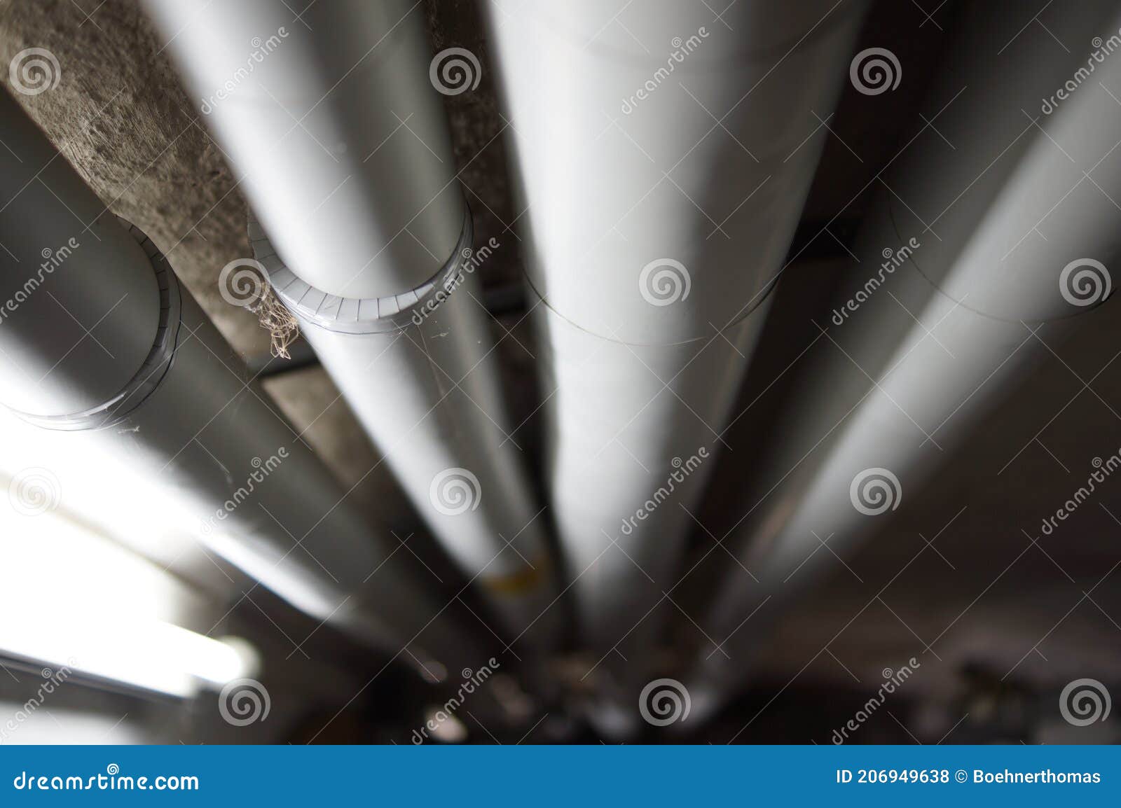 Heating Pipes in the Cellar Stock Photo - Image of chimney, brown ...