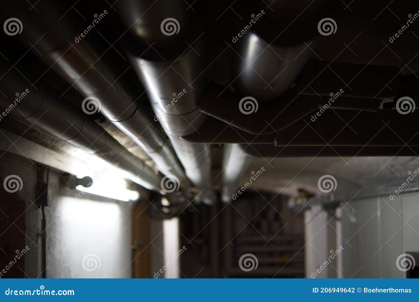 Heating Pipes in the Cellar Stock Photo - Image of dirty, bottle: 206949642