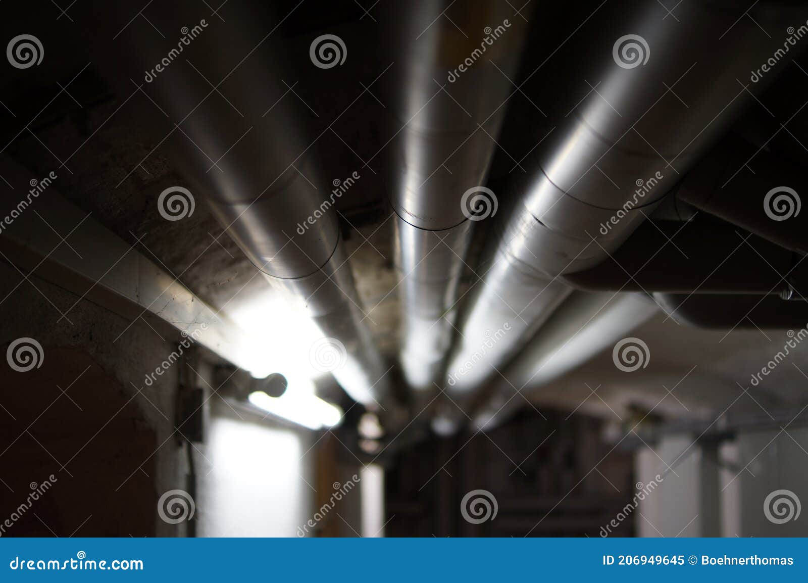Heating Pipes in the Cellar Stock Image - Image of industrial, heating ...