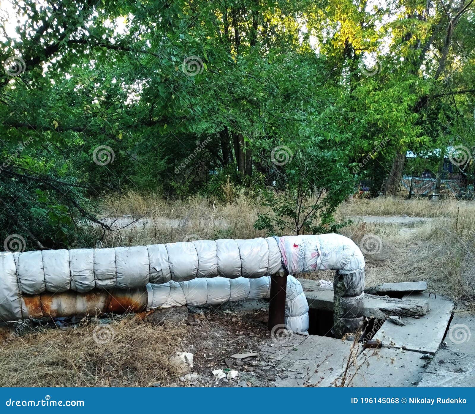 Heating Pipes with Thrmal Insulation Stock Photo - Image of pipes ...