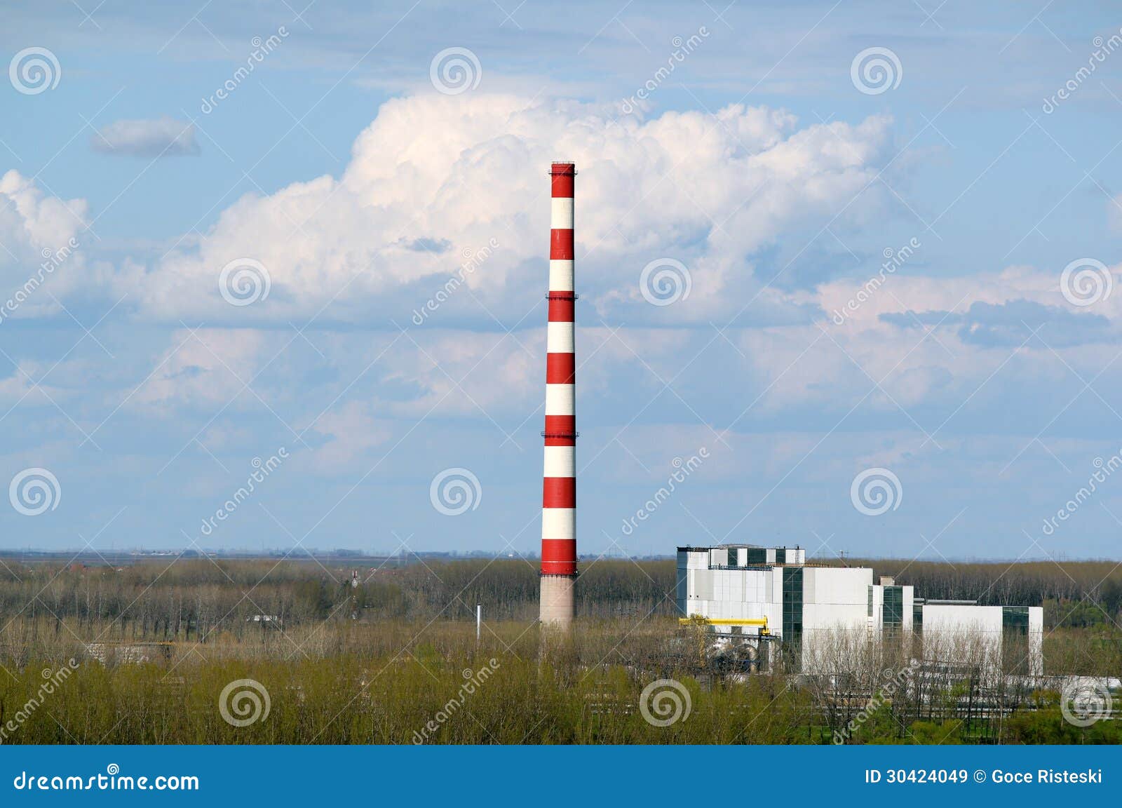 Heating Plant with High Chimney Stock Image - Image of coal, landscape ...