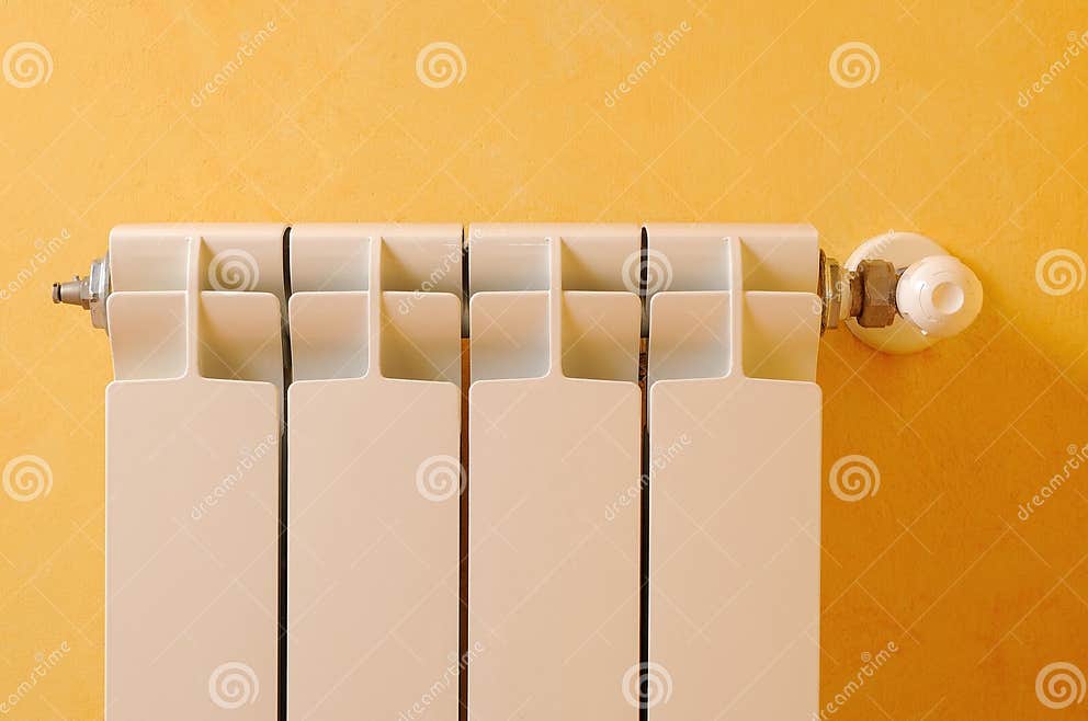 Heating Radiator Front View Stock Photo - Image of heat, installation ...