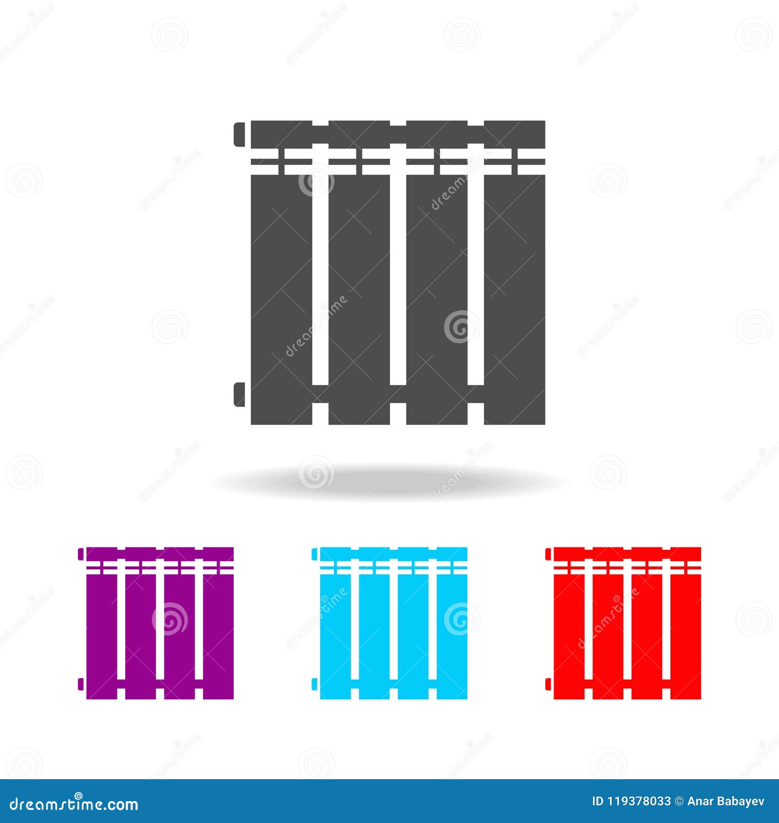 Heating Radiator Icon. Elements of Heating in Multi Colored Icons ...