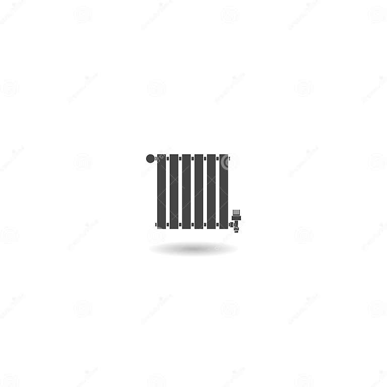Heating Radiator Icon with Shadow Stock Illustration - Illustration of ...