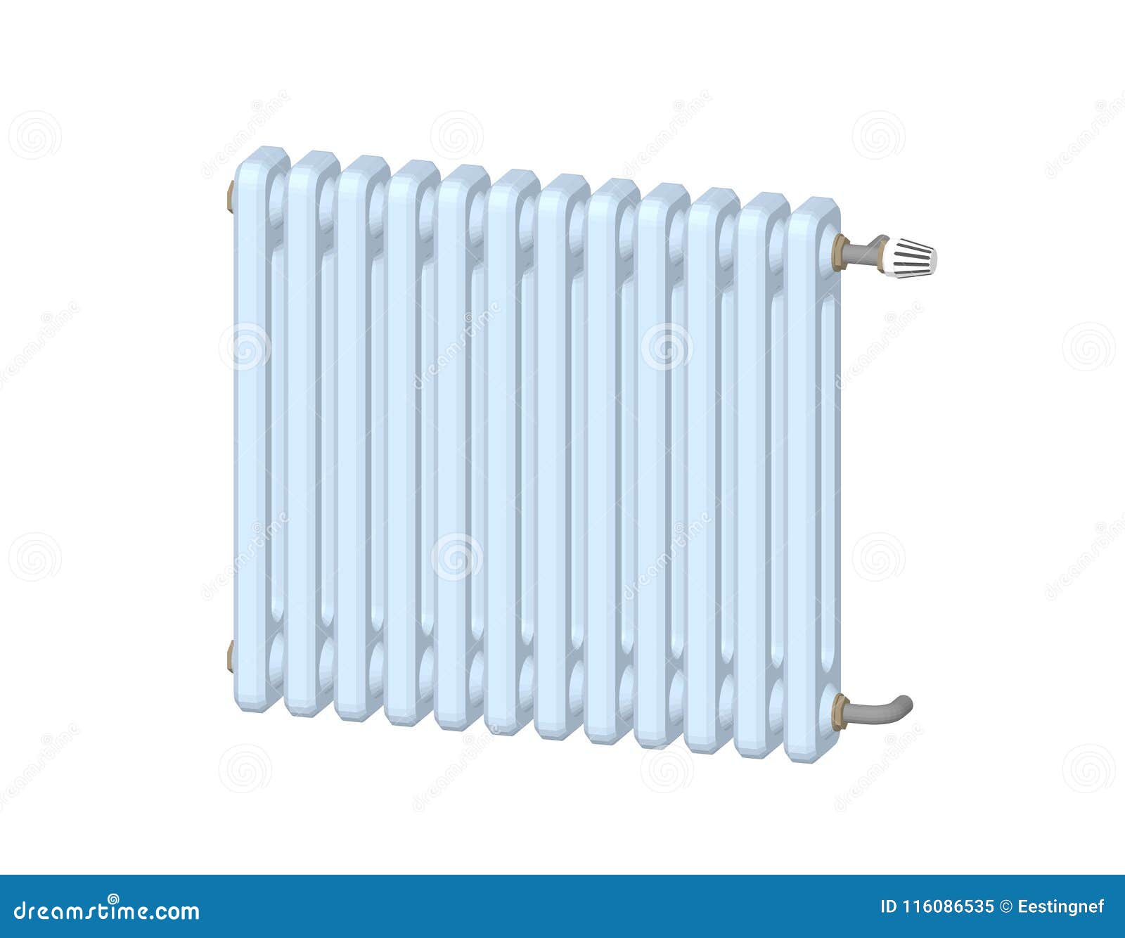 Heating Radiator. Isolated on White Background.3d Vector Illustration ...