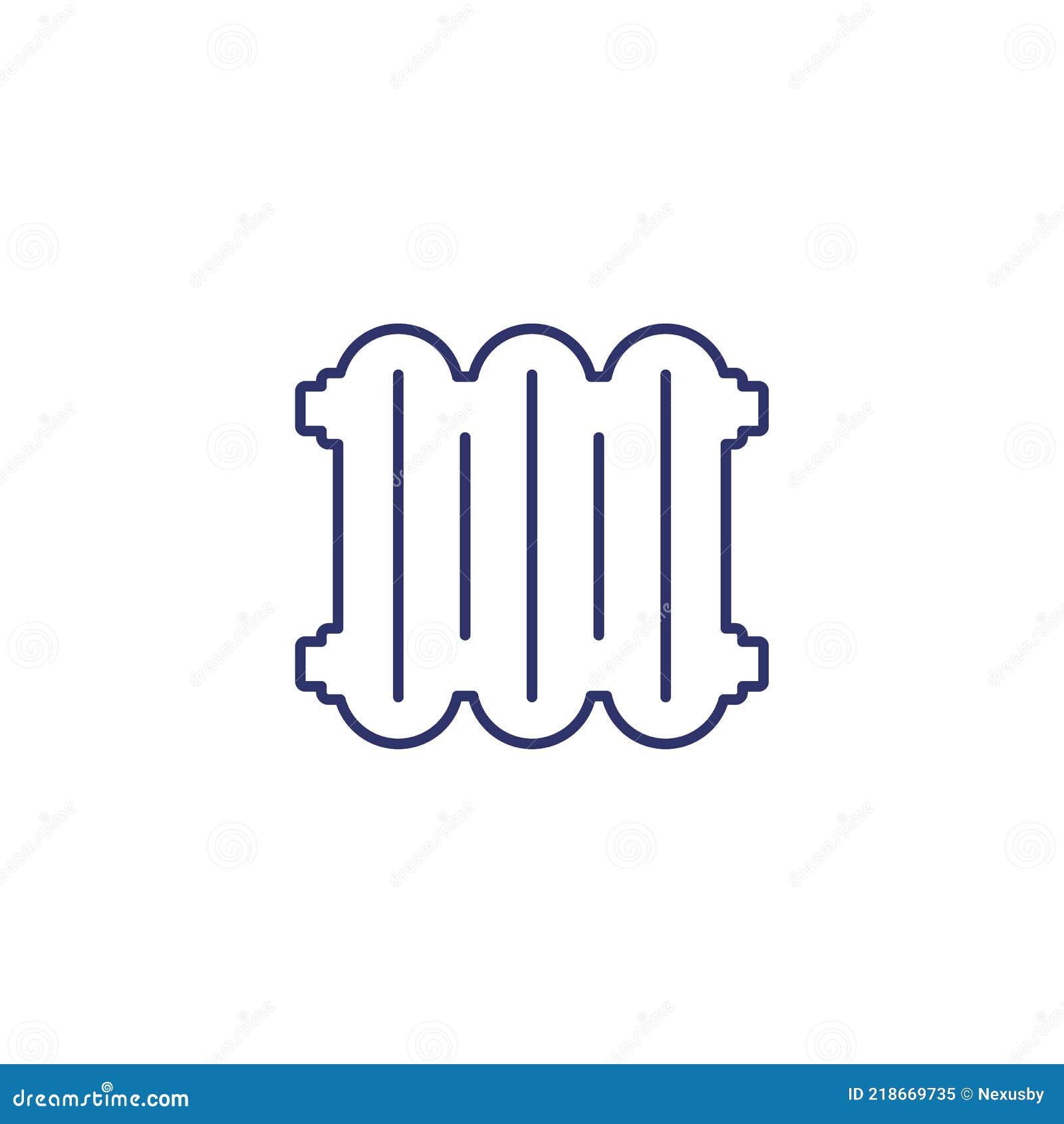 Heating Radiator Line Icon on White Stock Vector - Illustration of ...
