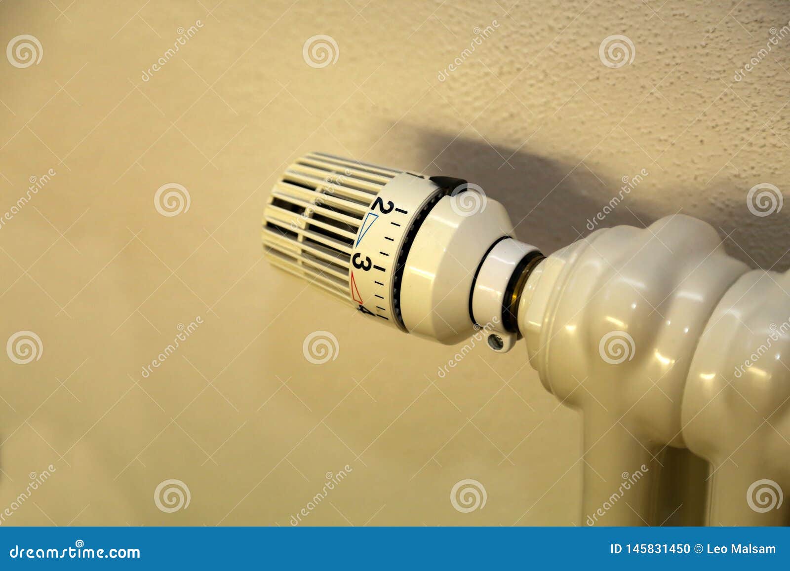 Heating Radiator Temperature Controller in the Apartment Stock Photo ...