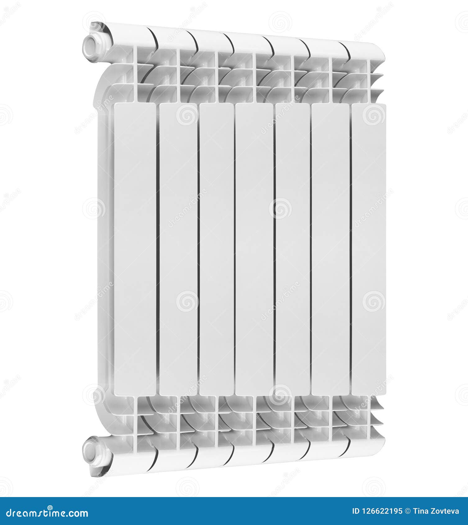 Heating Radiator with Thermostat Isolated Stock Image - Image of heat ...