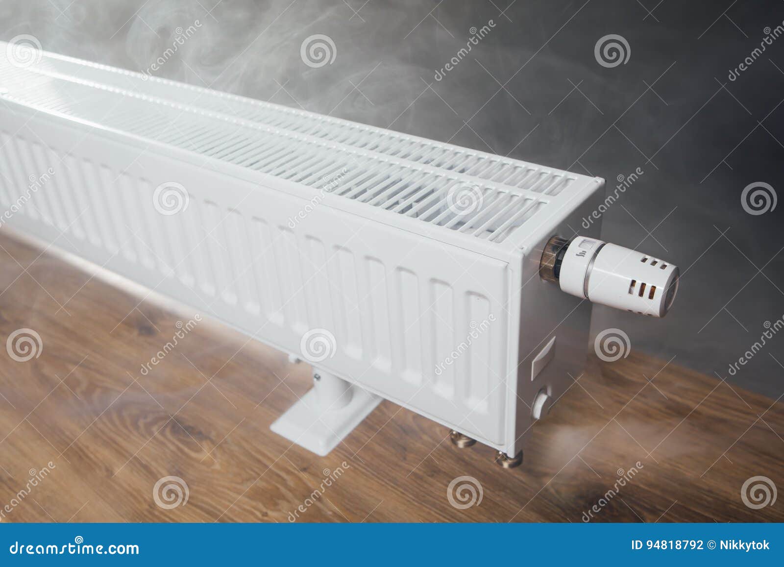 Heating Radiator with Warm Steam Stock Photo - Image of energy ...