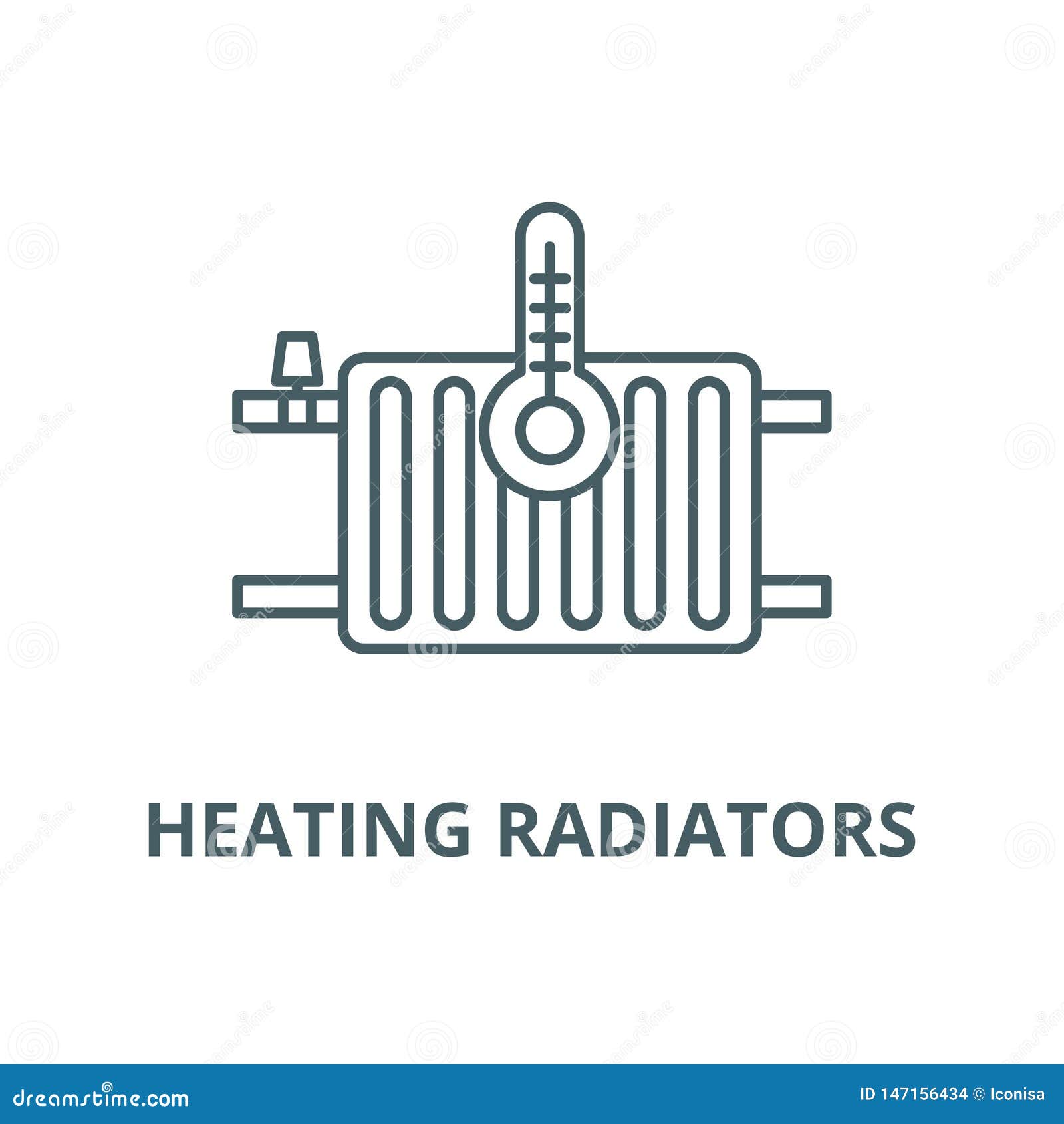 Heating Radiators Vector Line Icon, Linear Concept, Outline Sign ...