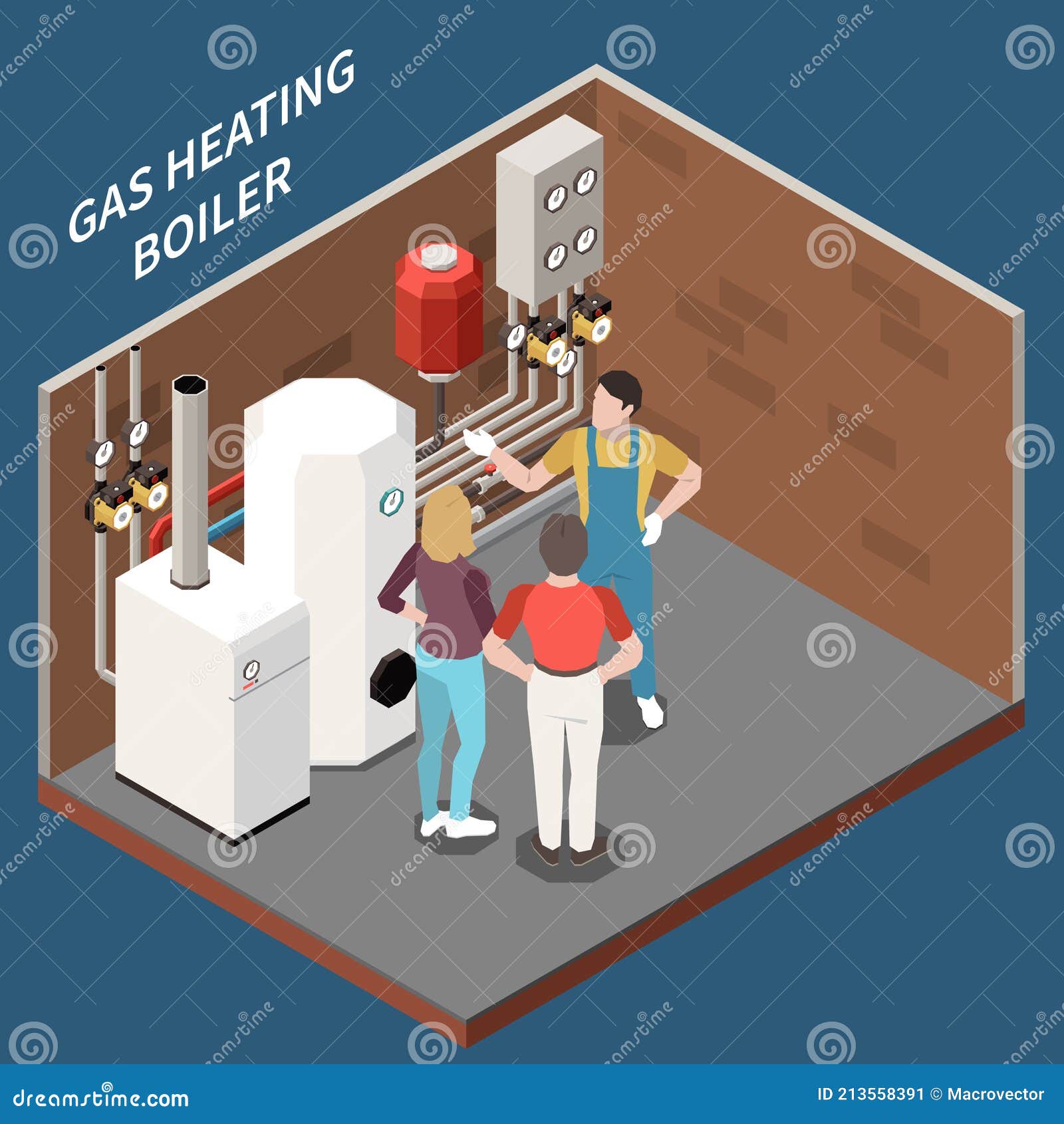 Heating Room Illustration stock vector. Illustration of system - 213558391