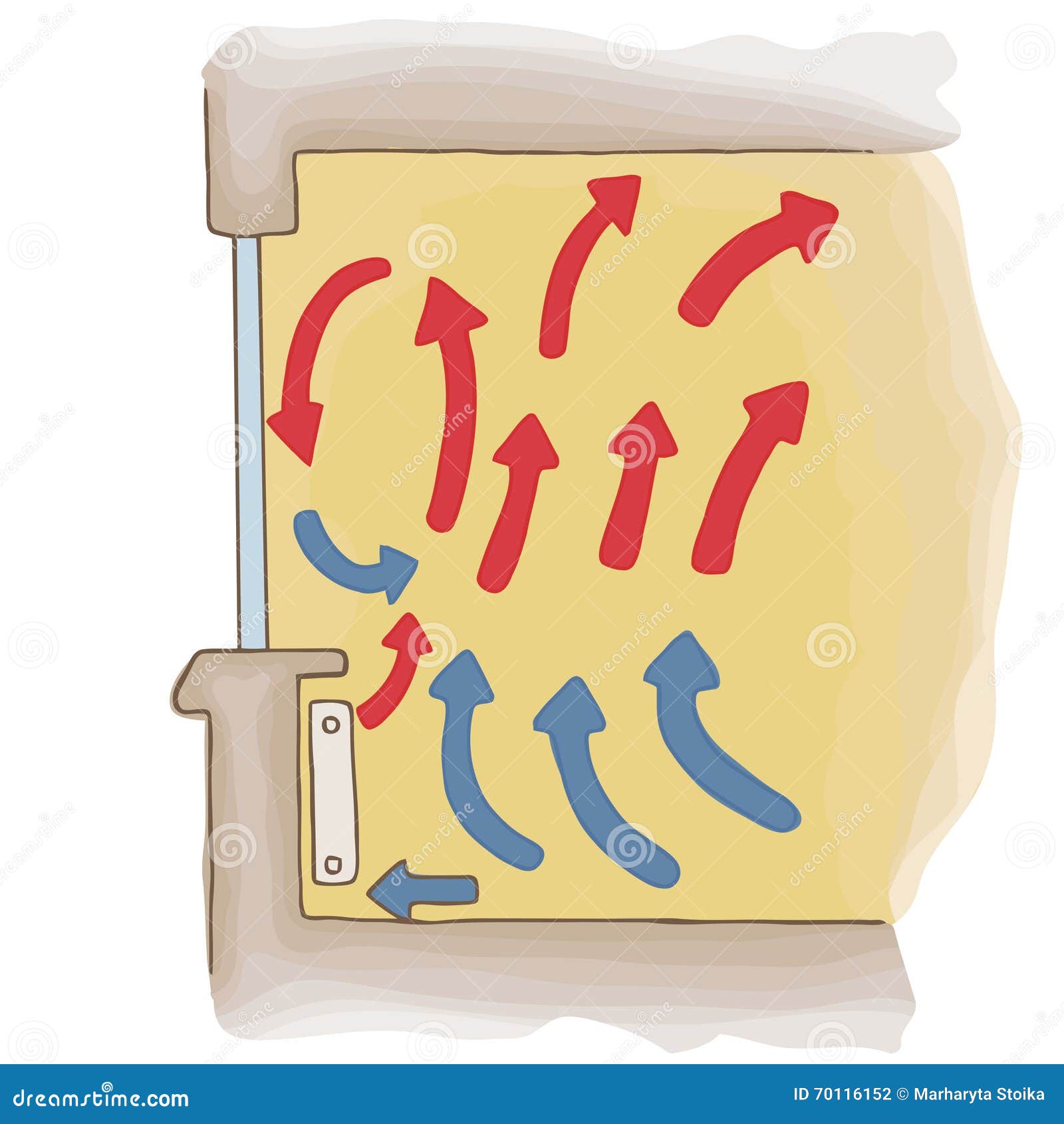 Heating Room Vector. Heat Flow Heater Stock Vector - Illustration of ...