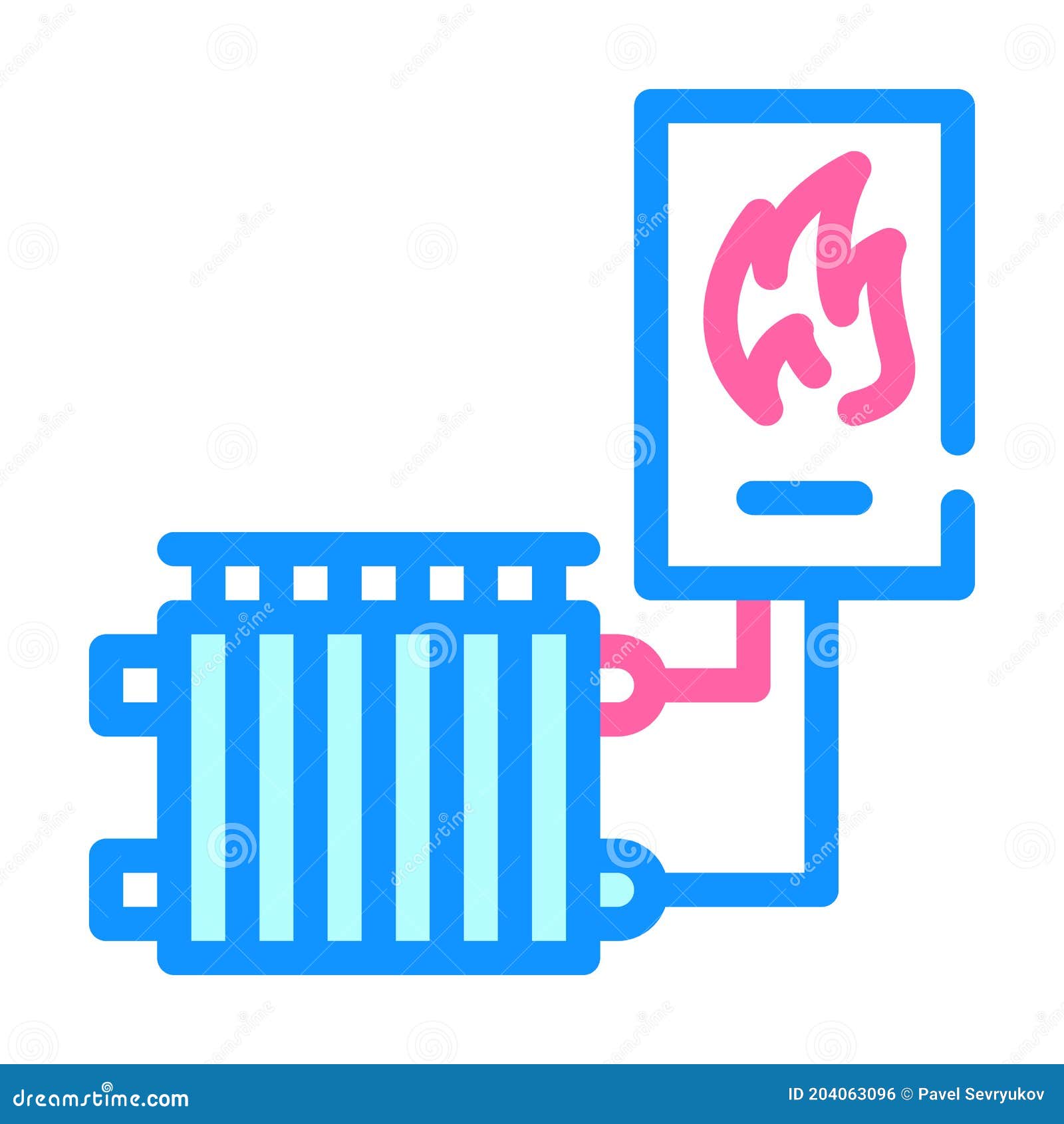Heating System Color Icon Vector Illustration Color Stock Vector ...